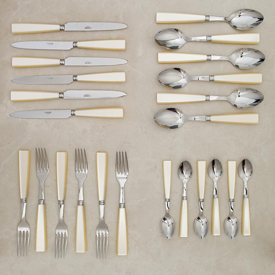 Cubertería 4 piezas Sabre Icone Nacre – Bone & White